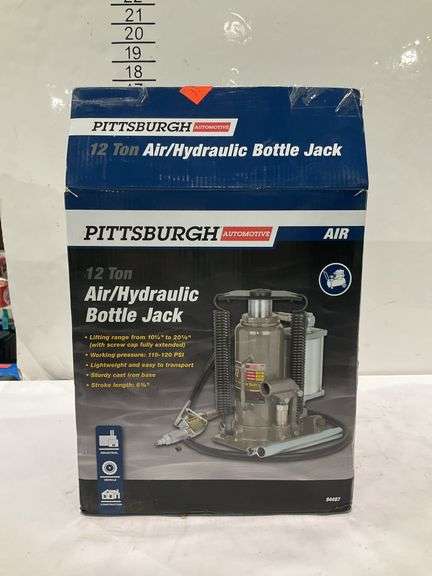 Pittsburgh 12ton air/hydraulic bottle jack. - Hash Auctions