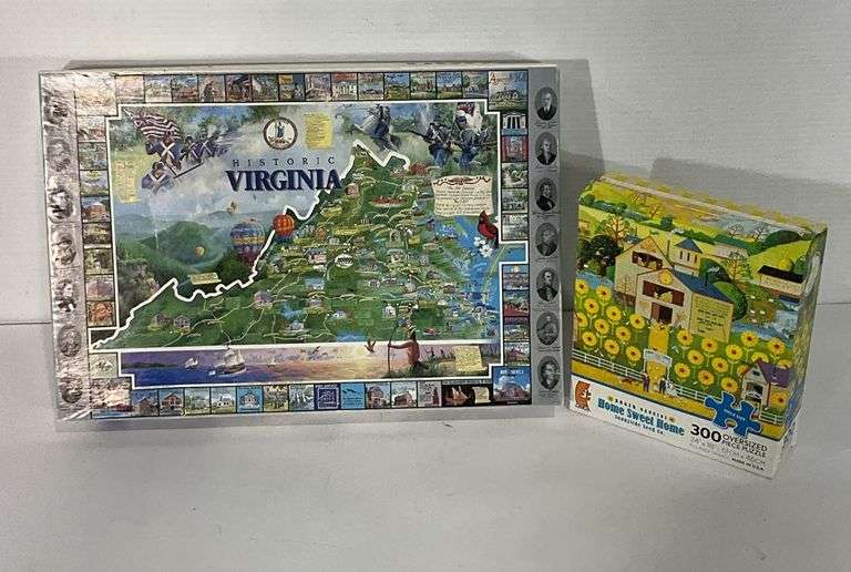 Two puzzles, Historical Virginia, Home Sweet Home Sunnyside Seed Co ...