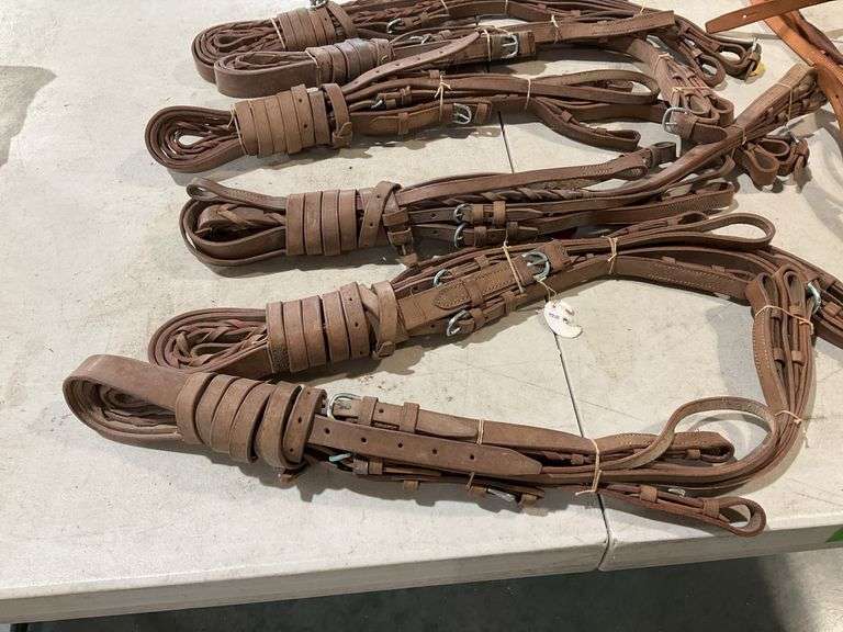 Horse Tack, new leather reins and miscellaneous pieces of strap. - Hash ...