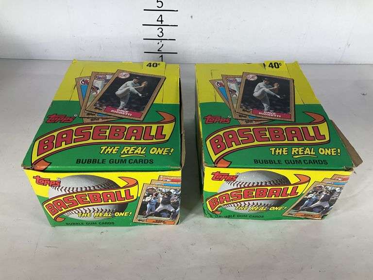 Two boxes of Topps “the real one” bubble gum baseball cards. Boxes are ...