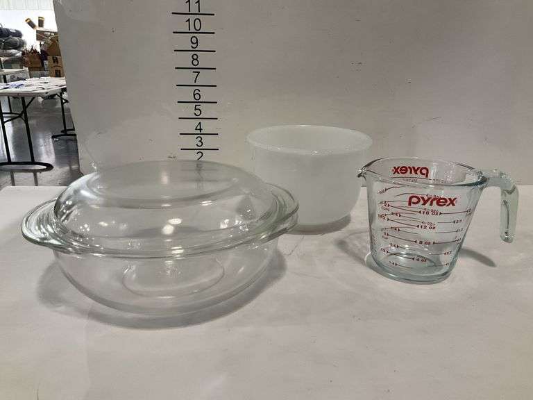 Glasbake for Sunbeam mixing bowl, Pyrex measuring cup, and a Pyrex ...
