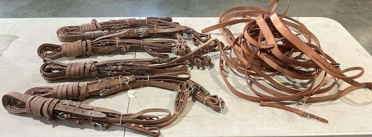 Horse Tack, new leather reins and miscellaneous pieces of strap. - Hash ...