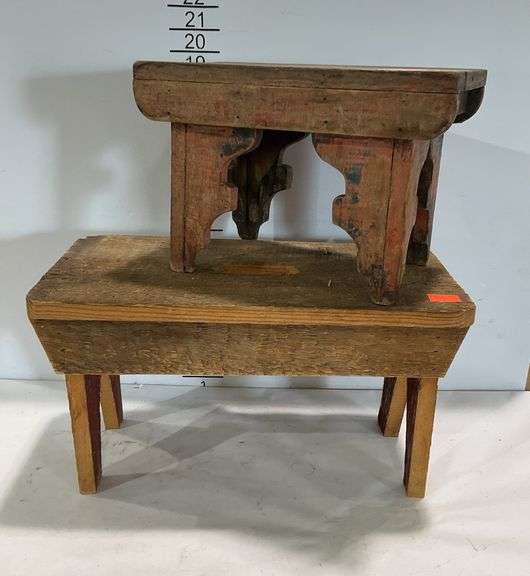TWO primitive footstools - Hash Auctions