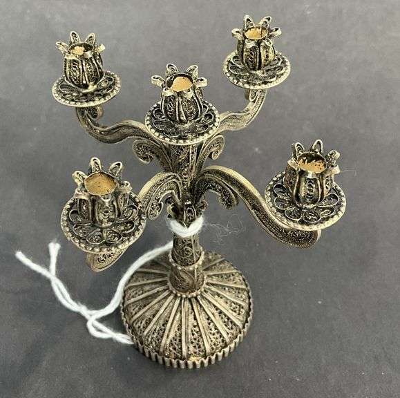 Sterling silver mini candle stick figurine made in Portugal 30grams ...