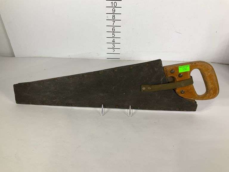 Vintage Atkins hand saw in sheath - Hash Auctions