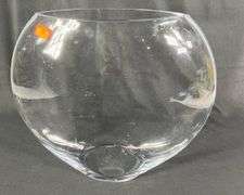 Large translucent spherical thick glass vase - Hash Auctions