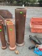 Glazed clay drain pipes, 26 and 36”L x 4 and 8”dia - Hash Auctions