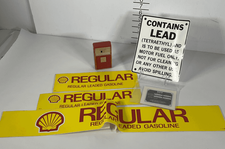 Vintage gas related items. Texaco gasoline stickers, gas pump plate and ...