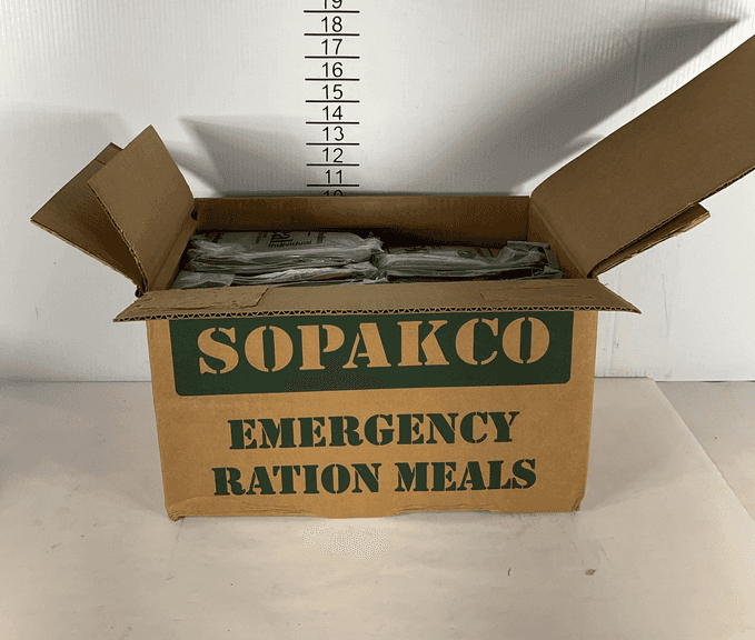 Sopakco reduced sodium emergency ration meals. - Hash Auctions
