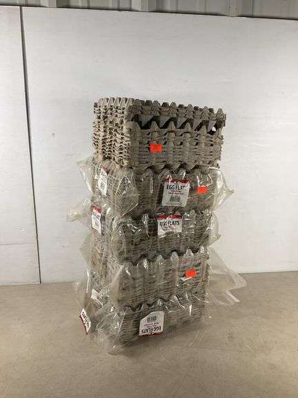 Group of egg carton flats, 60 total cartons all new unused - Hash Auctions