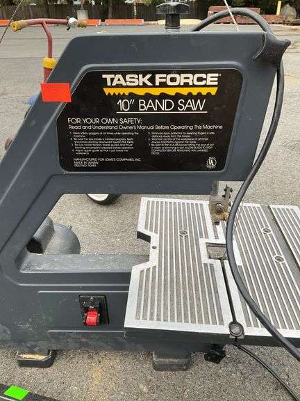 Task Force e 10” Band Saw, plus a pet groomer table head tie bar ...