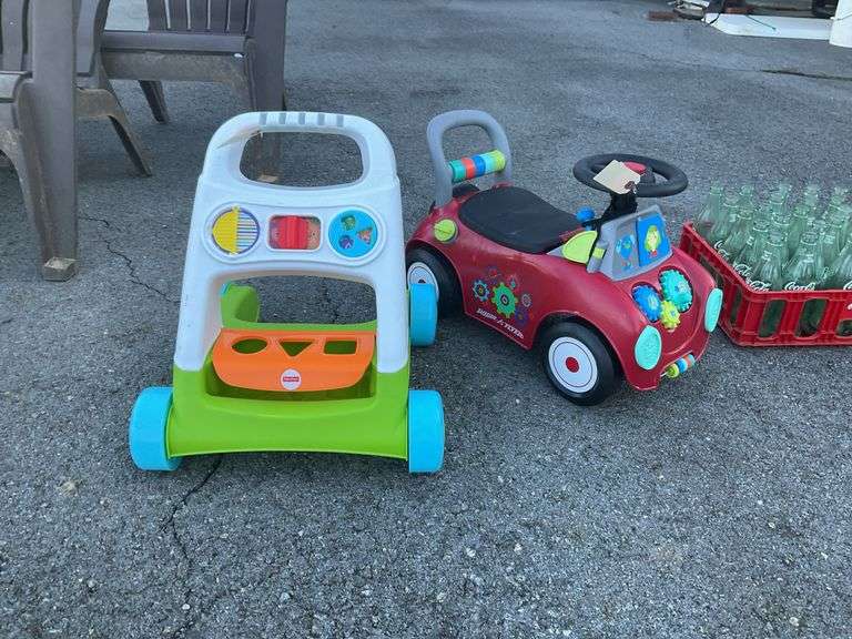 Fisher Price kids walker toy and radio Flyer life’s foot powered car ...