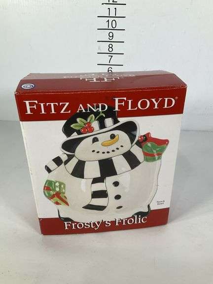 Fitz and Floyd snack bowl. Snowman - Hash Auctions