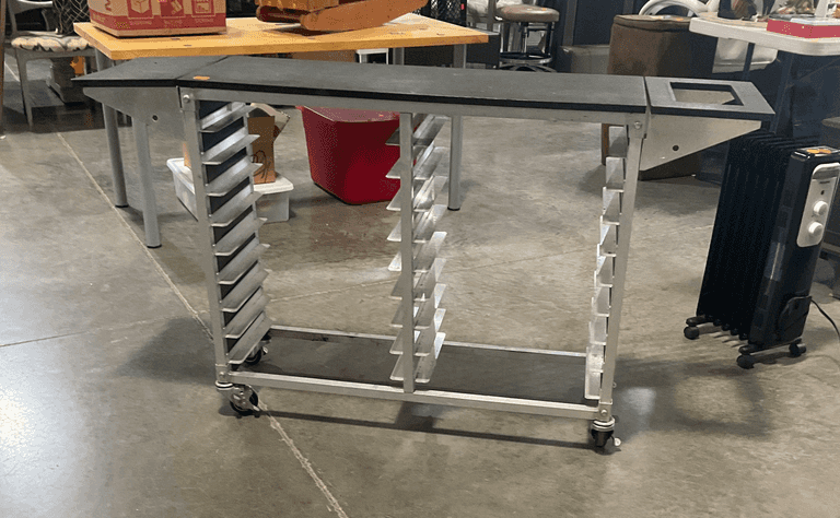 Bar cart with side wings, 5’L x 14”W x 33”H, missing side tray - Hash ...