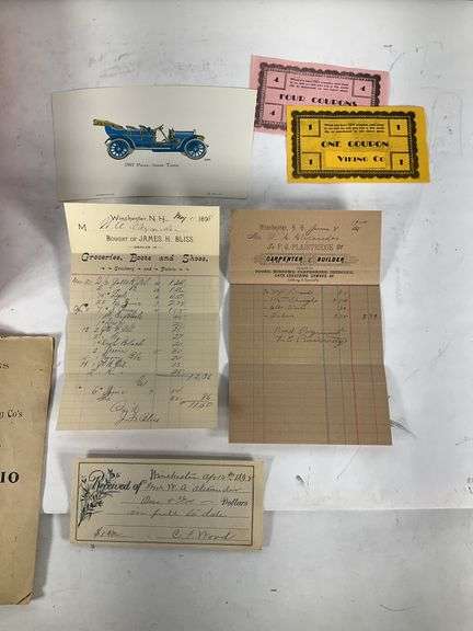 A vintage collection of ephemera, including Singer Sewing Machine ...