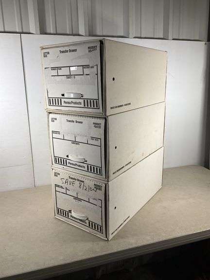 Three cardboard file boxes - Hash Auctions