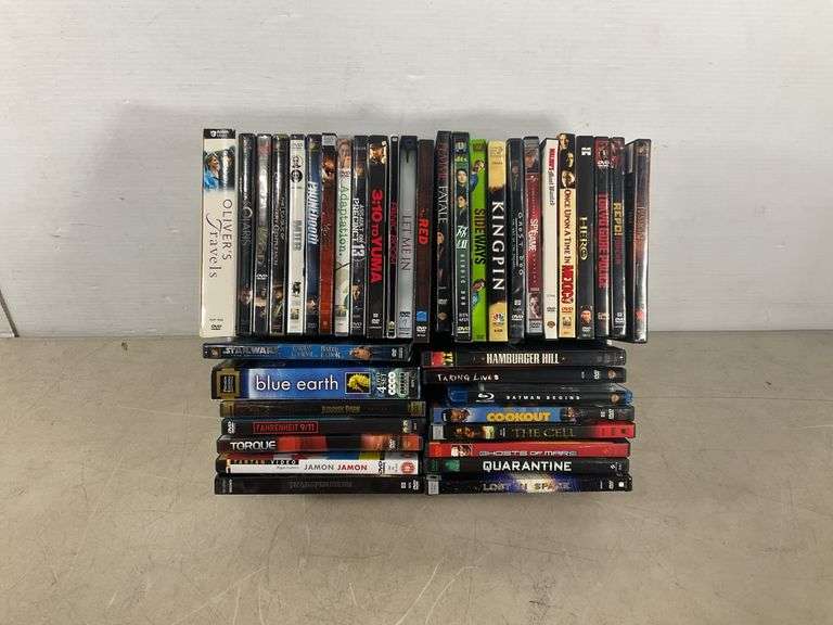 Group of DVDs, Blue Earth, Kingpin, Transformers, Batman Begins ...