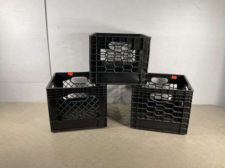 Three poly milk crates - Hash Auctions