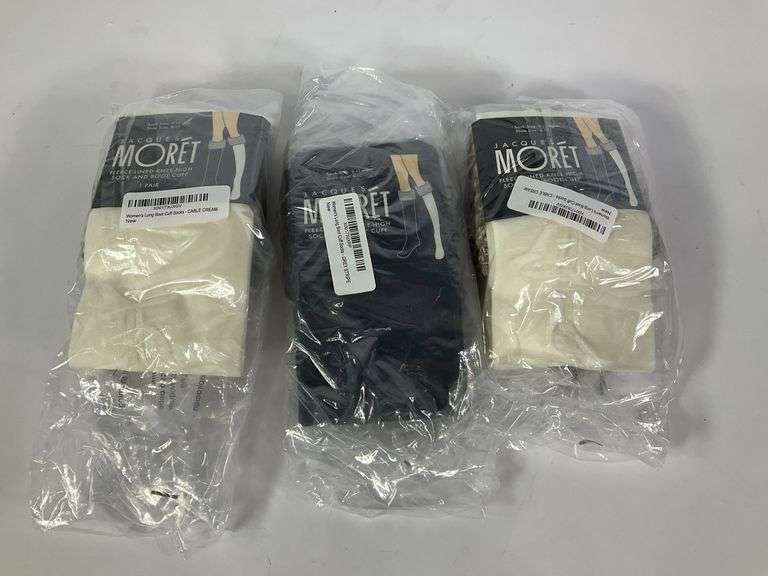 Three packs of women’s long boot cuff socks - Hash Auctions