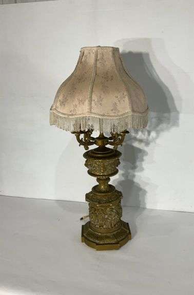 Ornate Victorian parlor table lamp, works, very heavy weight - Hash ...