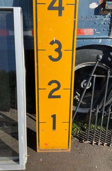 Water Depth Sign 5 foot depth, aluminum made, 12x72” tall overall ...