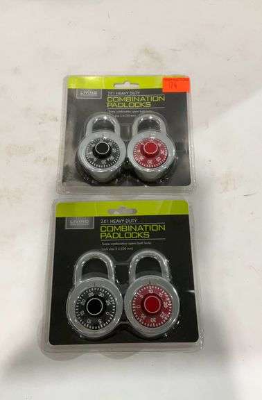 Two packs of combination padlocks - Hash Auctions