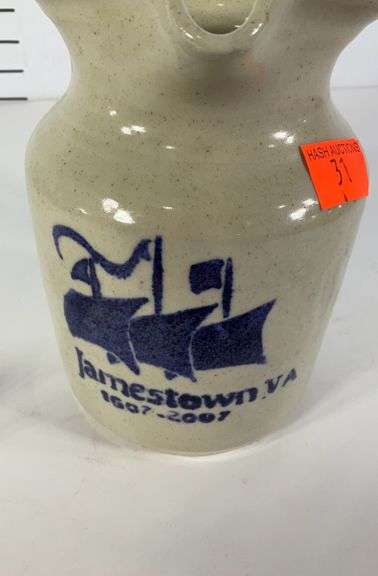 301/2000 Jamestown pottery pitcher. 400th anniversary - Hash Auctions