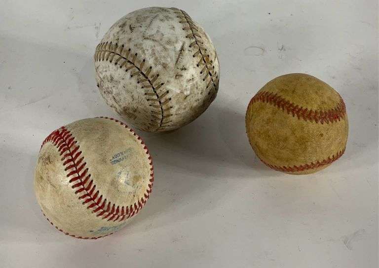 Two baseballs and a softball - Hash Auctions