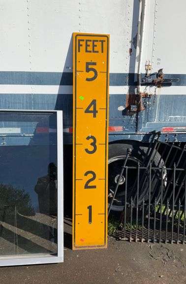 Water Depth Sign 5 foot depth, aluminum made, 12x72” tall overall ...