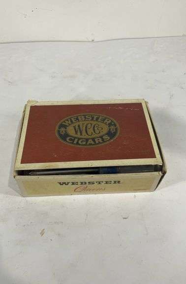 Webster queens cigar box with various tools - Hash Auctions