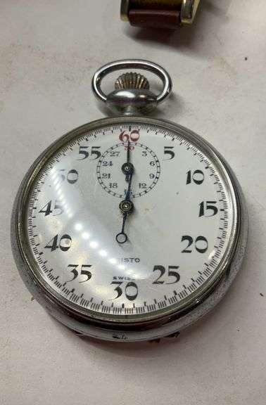 Nine watches/stop watches, some are damaged as shown, could be used for ...