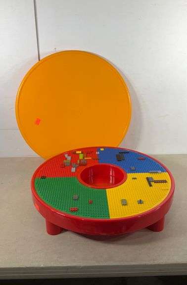 Tot Tutors Lego building table with center bowl and lid, 22.5x5” - Hash ...