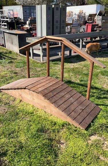 Wooden Decor walk Over Bridge, 24” wide x 6 foot total length, incline ...