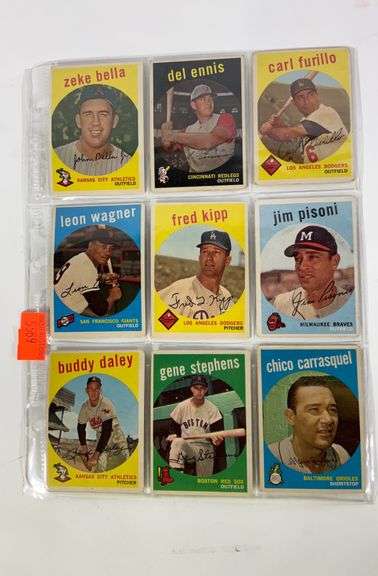 1959 Topps baseball cards 9 card lot - Hash Auctions
