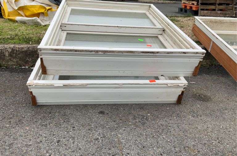 Pair of wooden framed windows, 40”H x 29”W - Hash Auctions