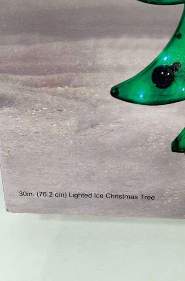 30in Lighted Ice Christmas Tree, in box - Hash Auctions