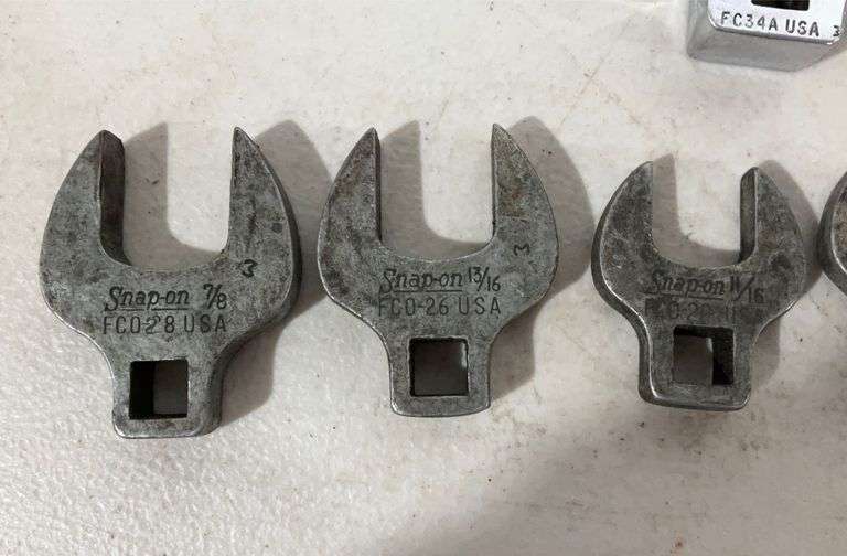 Snap-On open-end crowfoot wrench set, SAE - Hash Auctions