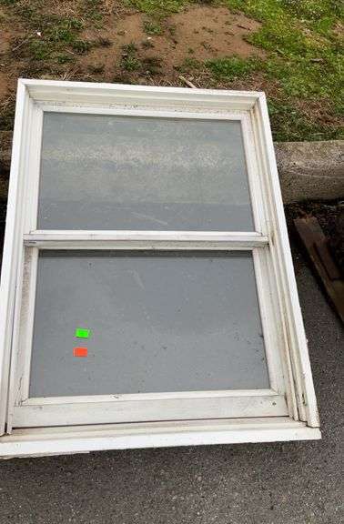 Pair of wooden framed windows, 40”H x 29”W - Hash Auctions