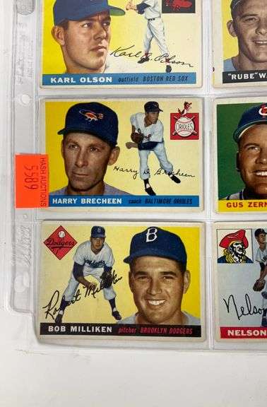 1955 Topps baseball 8 card lot - Hash Auctions