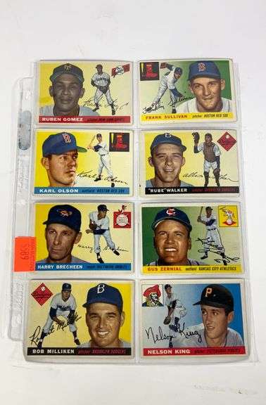 1955 Topps baseball 8 card lot - Hash Auctions