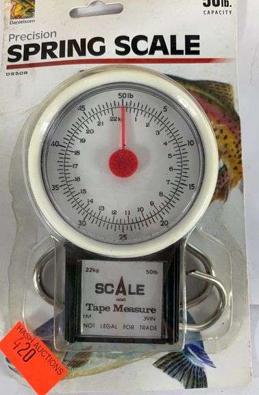 Precision spring scale and tape measure 50lb capacity - Hash Auctions