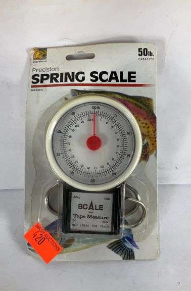 Precision spring scale and tape measure 50lb capacity - Hash Auctions