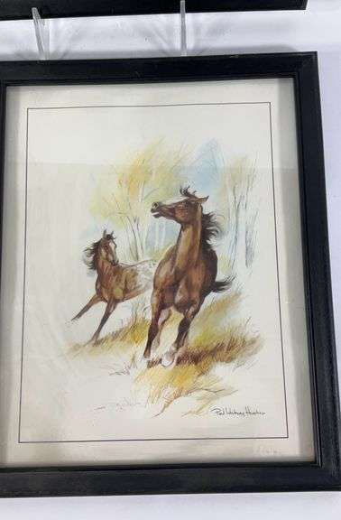 Four framed horse prints by Paul Whitney Hunter. 9 x 10 1/2 - Hash Auctions