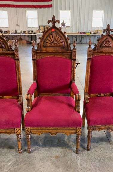 Three pc Chair Lot, The Presiders or priests armed chair with the two ...