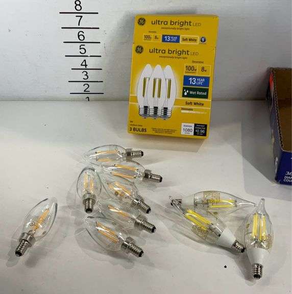 LED lightbulbs, 12 total bulbs, 7 are 300 lumens, 3 are 500, and 2 are ...