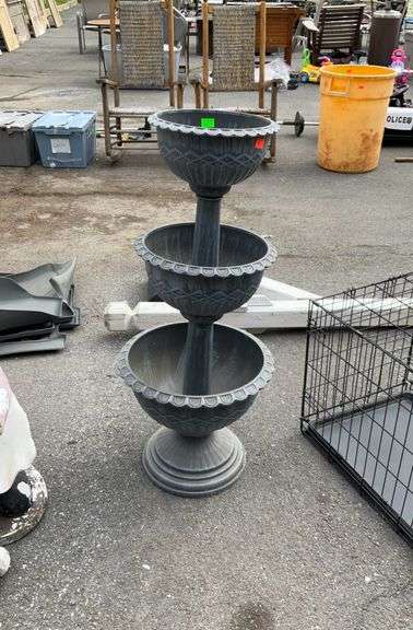 Three tier poly plant stand, 40”H - Hash Auctions