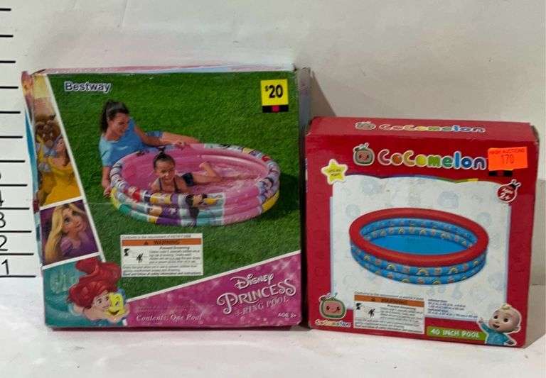 Disney Princess 3-ring pool and a Cocomelon 40in pool. - Hash Auctions