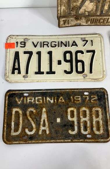 Four 1971 and one 1972 not matching Virginia plates. One has ...