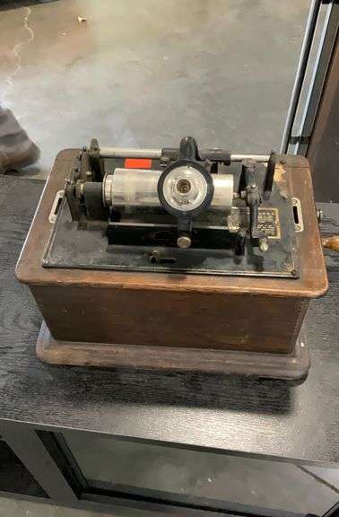 Antique Edison Piano roll style player, No Lid top cover, hand crank ...