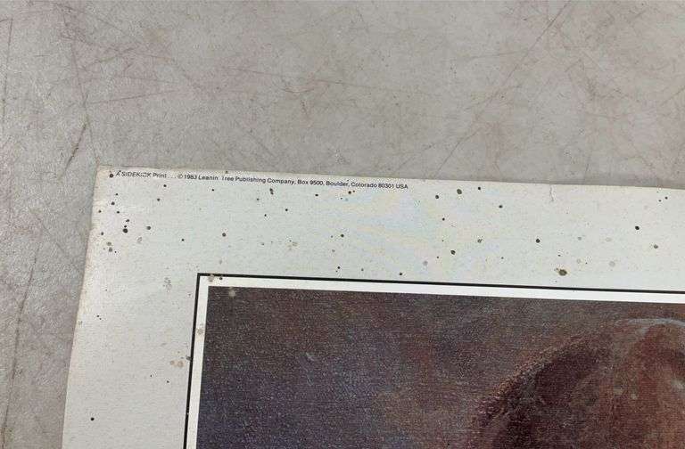 Unframed print, “Your Place or Mine” by M. Scavel, has rip and spots ...